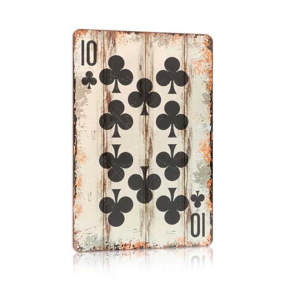 Rcxsigns | Wall Decor | Vintage Poker Metal Sign Ten Of Clubs Tin Sign ...